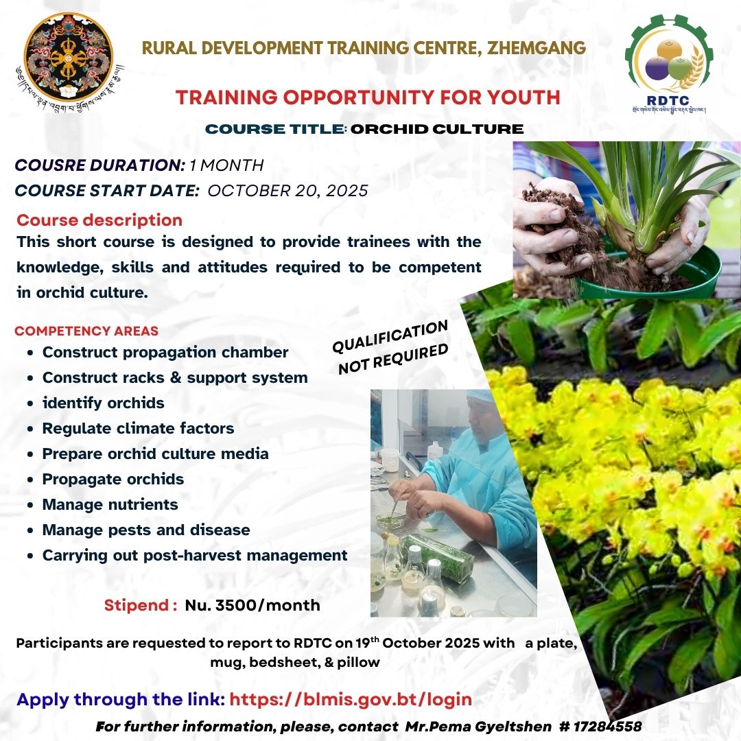 6th October 2025- 𝐓𝐫𝐚𝐢𝐧𝐢𝐧𝐠 𝐀𝐧𝐧𝐨𝐮𝐧𝐜𝐞𝐦𝐞𝐧𝐭 𝐚𝐭 RDTC-Zhemgang – RDTC – Zhemgang